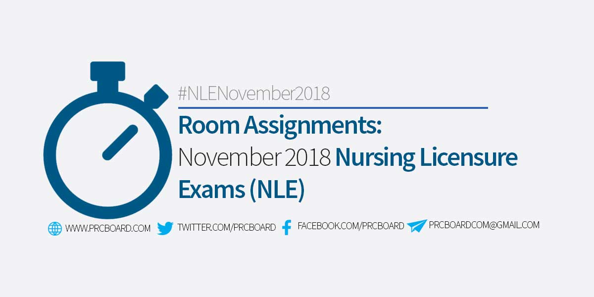 ROOM ASSIGNMENT: November 2018 Nursing NLE Board Exams