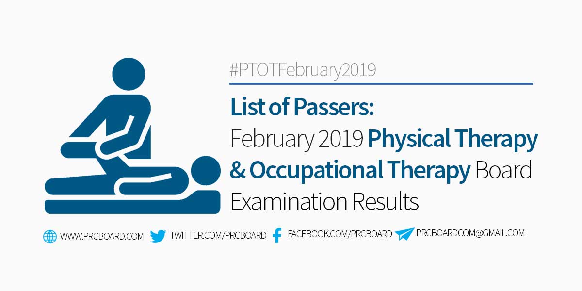RESULT: February 2019 Physical Therapist (PT) & Occupational Therapist ...