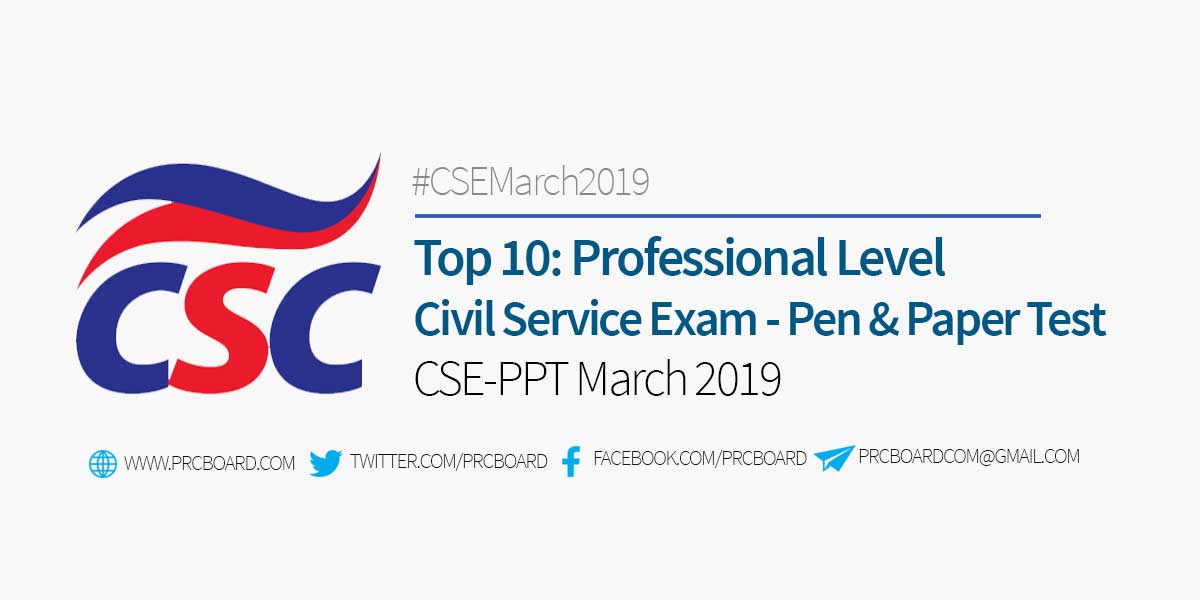 RESULT – Civil Service Exam CSE March 2019, Top 10 Professional