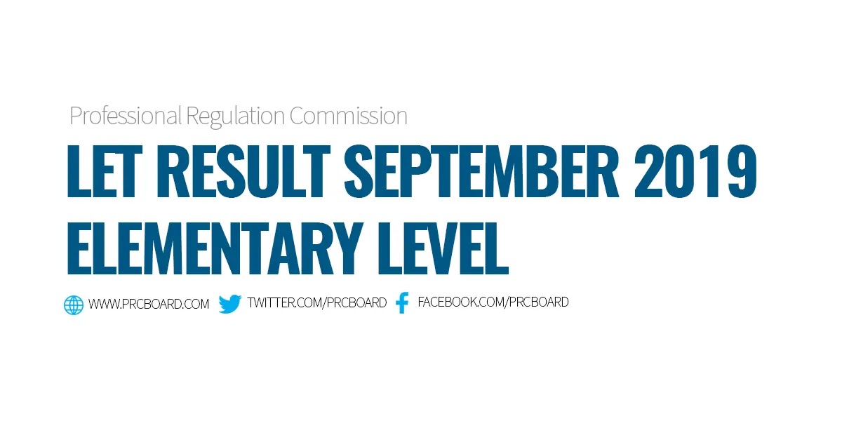 LET Results September 2019 Elementary Level