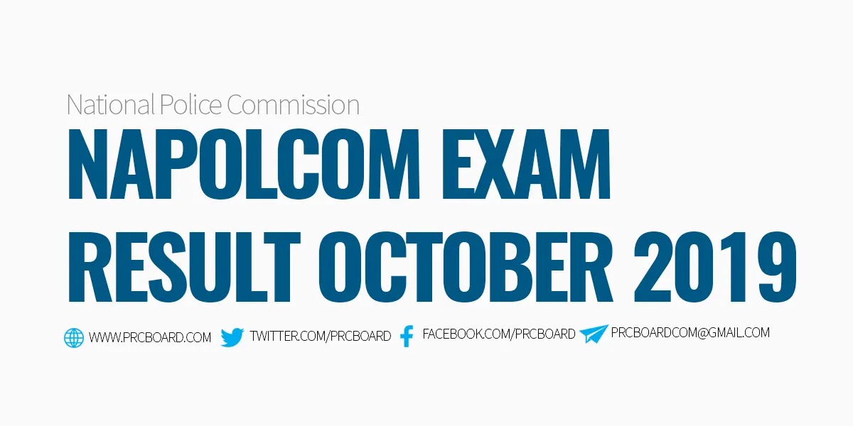 LIST OF PASSERS: October 2019 NAPOLCOM Exam Result