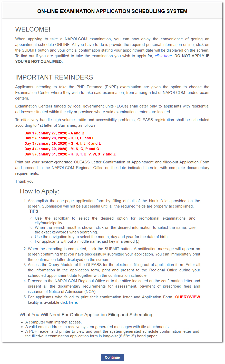 NAPOLCOM Online Application 2020 Step by Step