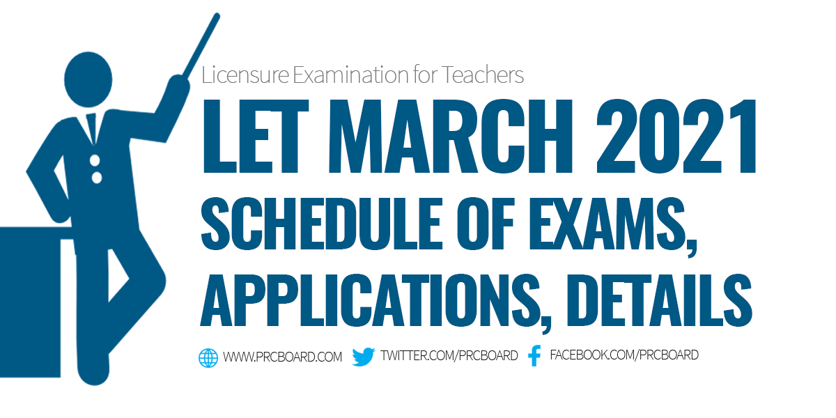 SCHEDULE: March 2021 LET Teachers Board Exam, Online Application, Date ...