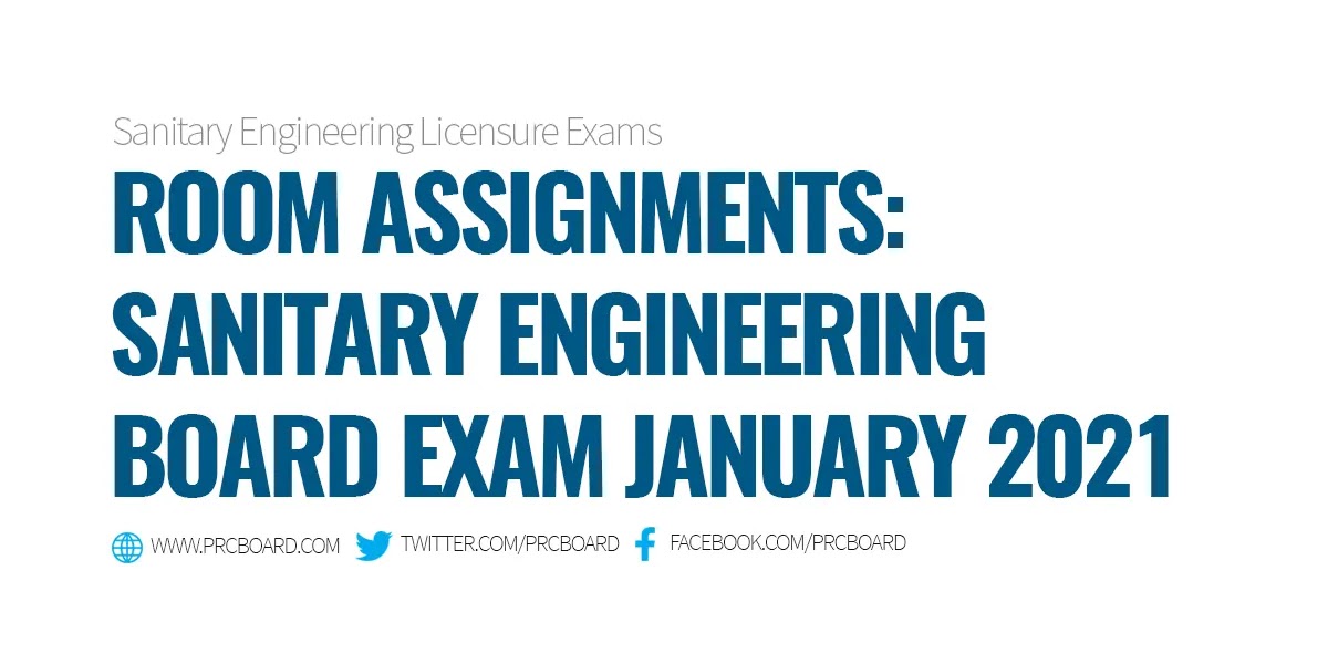LIST, ROOM ASSIGNMENT: January 2021 Sanitary Engineering Board Exam