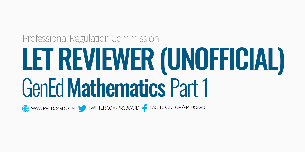 LET Reviewer General Education GenEd: Mathematics Part 1