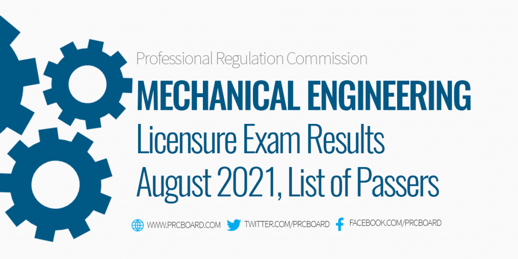 ME RESULTS: August 2021 Mechanical Engineering Board Exam Passers