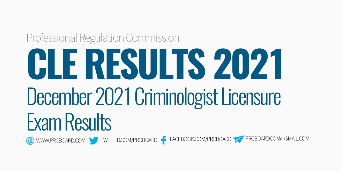 CLE RESULTS: December 2021 Criminology Board Exam Passers