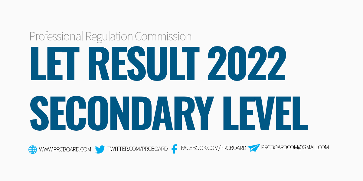 LET RESULT 2022: Secondary Level List of Passers