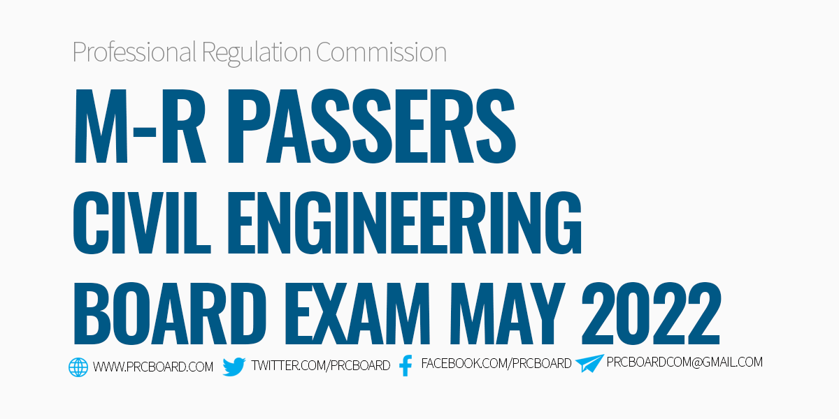 M-R Passers: CE Board Exam Results May 2022