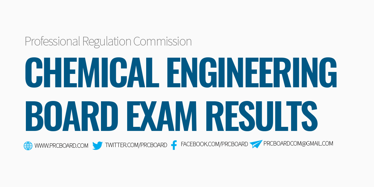 CHEMENG Results: PRC Chemical Engineer Board Exam Passers