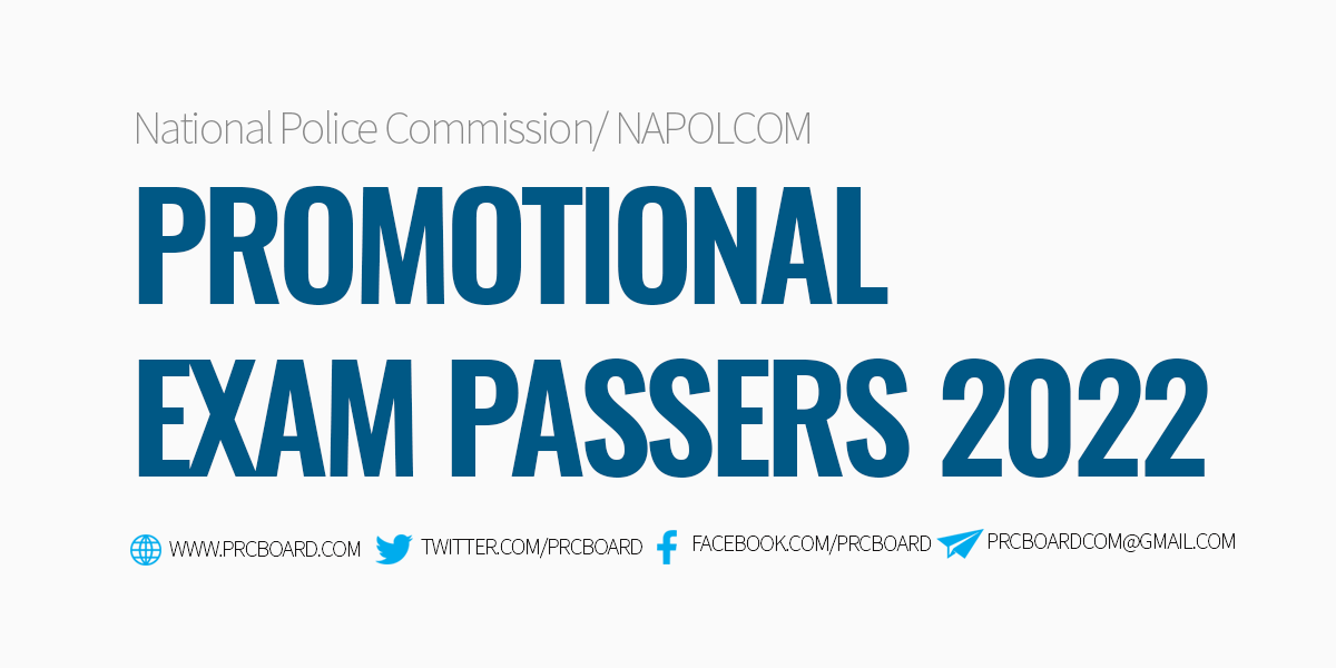 PROMOTIONAL PASSERS: April 2022 NAPOLCOM Exam Results