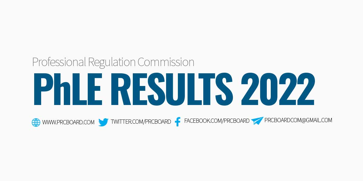PHLE RESULTS NOVEMBER 2022: Pharmacist Board Exam List of Passers and ...