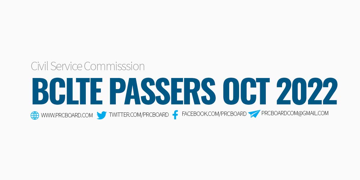BCLTE PASSERS: October 2022 Basic Competency on Local Treasury Exam ...
