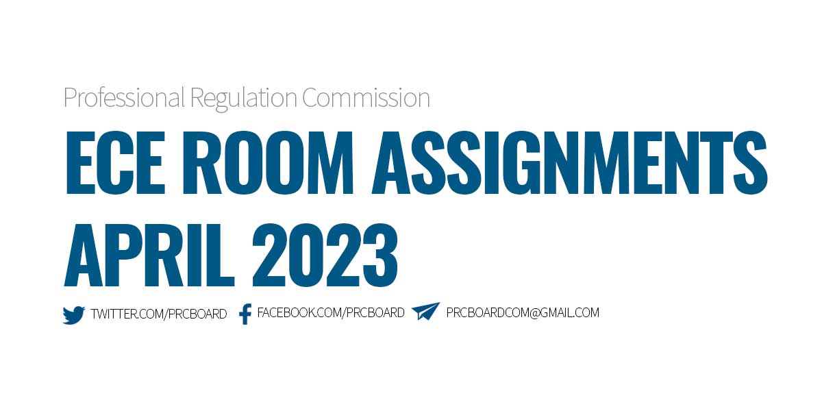 Room Assignments for April 2023 Electronics Engineering ECE-ECT Board Exams
