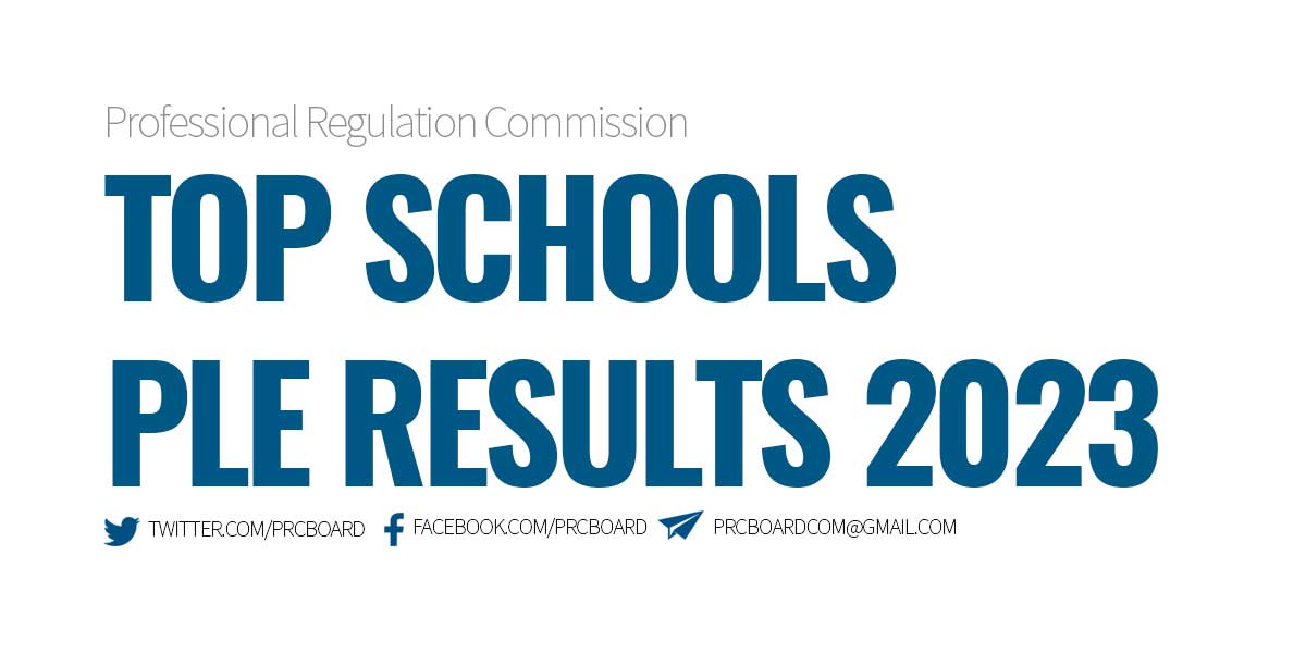 PERFORMANCE OF SCHOOLS: March 2023 PLE, Physician Board Exam