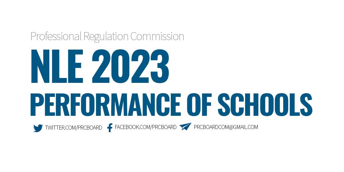 PERFORMANCE OF SCHOOLS: May 2023 NLE/ Nurse Board Exams