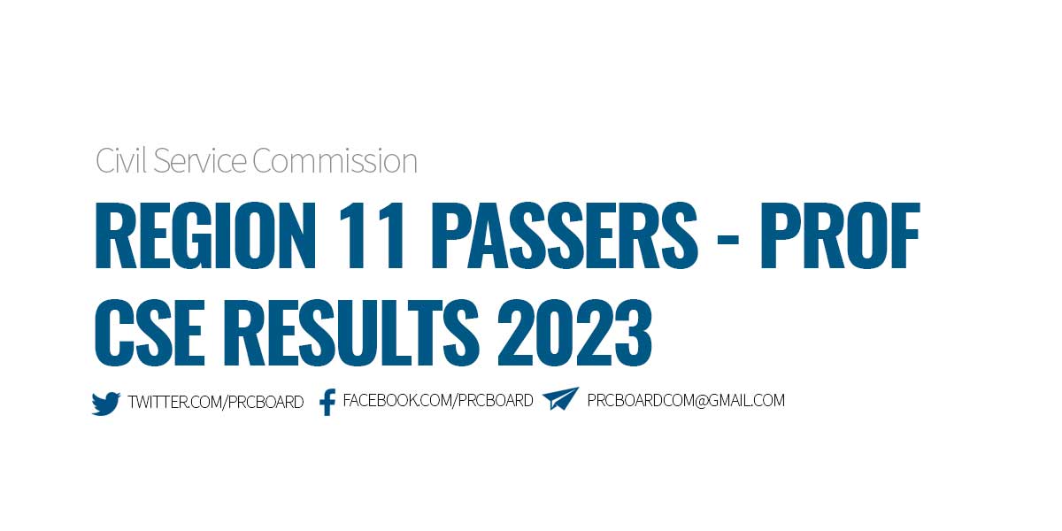 REGION 11 PASSERS Professional: CSE Results March 2023