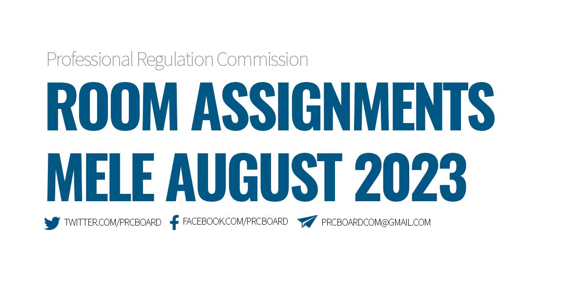 Room Assignments for August 2023 Mechanical Engineer and Certified ...