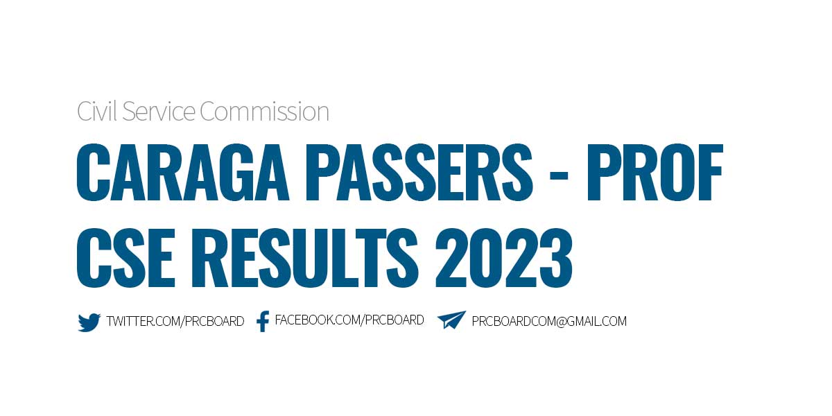 CARAGA Passers Professional Level: August 2023 Civil Service Exam (CSE ...