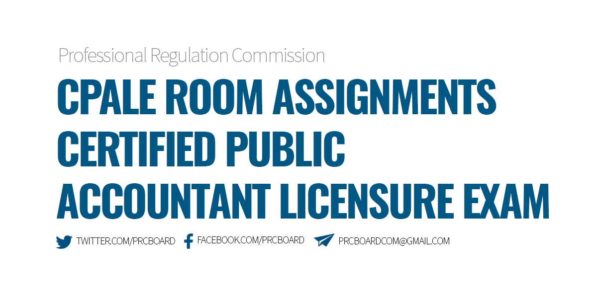 CPA Room Assignments: September-October 2023 Certified Public Accountant Licensure Exam