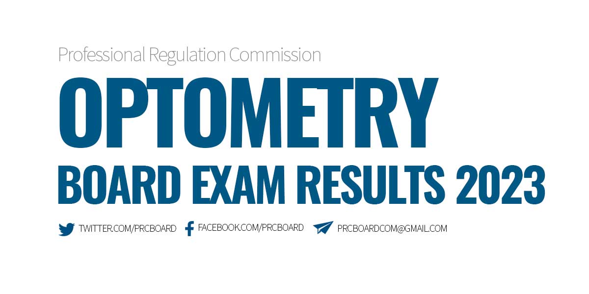 October 2023 Optometry Board Exam Results, Passers, Top 10, Top Schools
