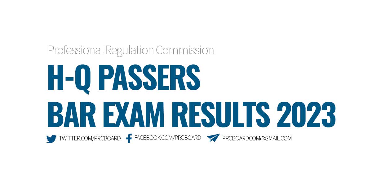 Bar Exam Results 2023: H-Q List of Passers