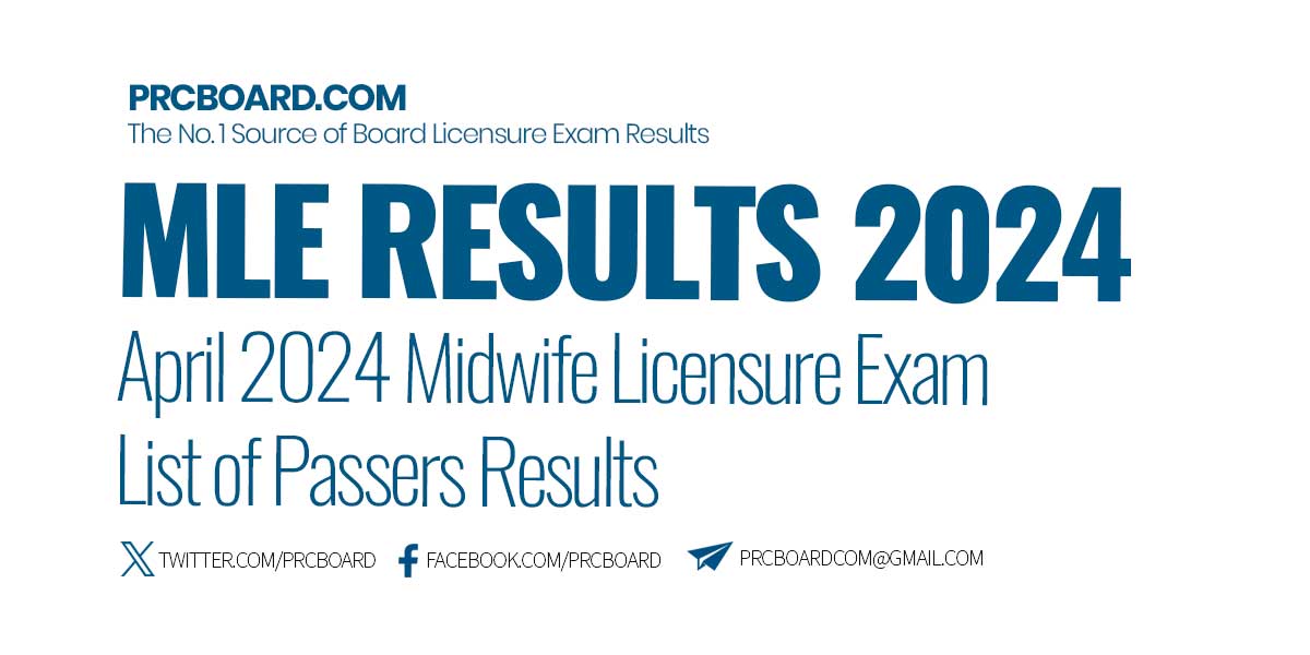 MLE RESULTS April 2024: Midwife Board Exam Passers