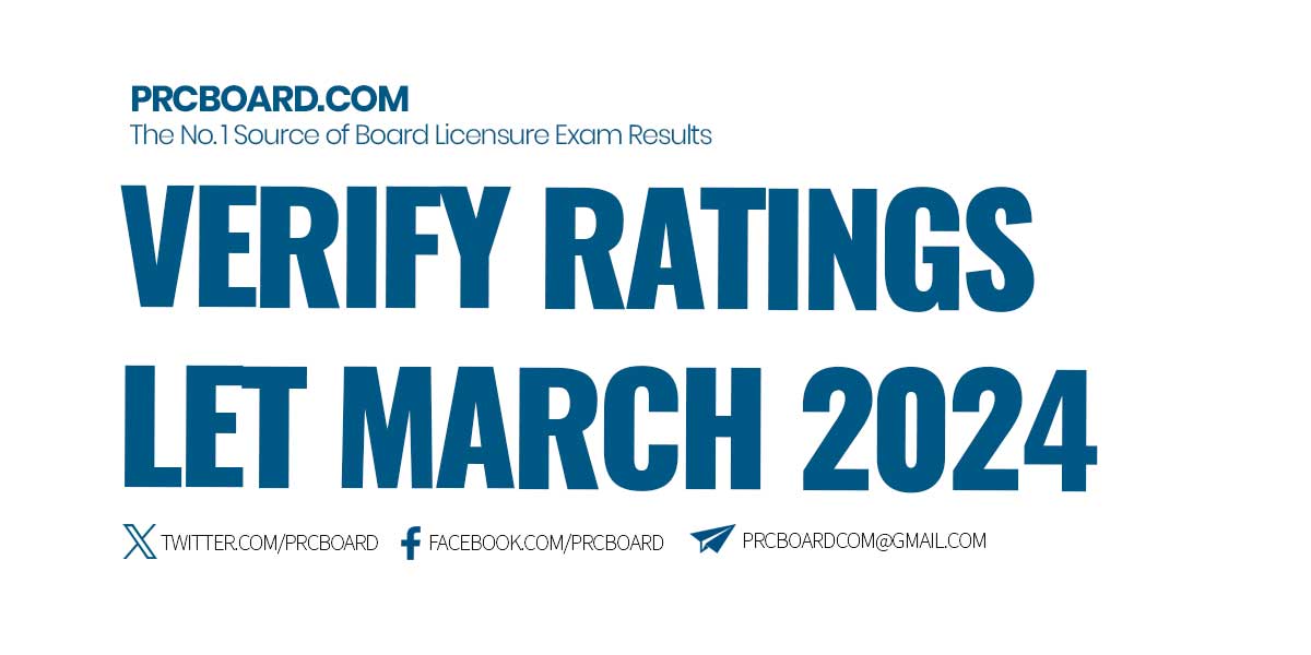 Verify Rating: March 2024 LET Results