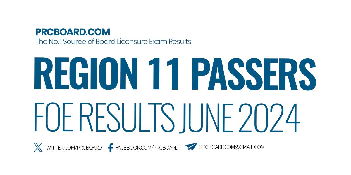 Region 11 (Davao) Passers: June 2024 FOE Results