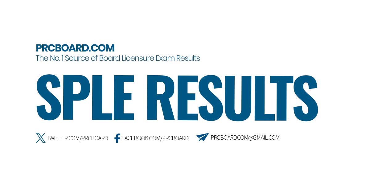SPLE RESULTS 2024 - Special Professional Licensure Exam Passers