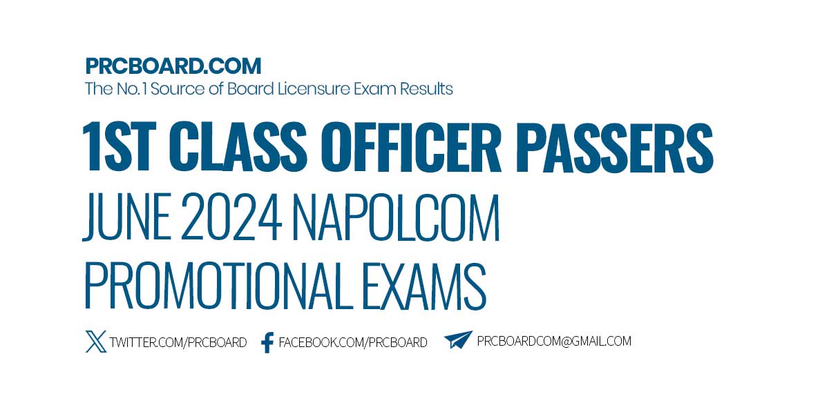 1st Class Police Officer Passers: June 2024 NAPOLCOM Exam Results