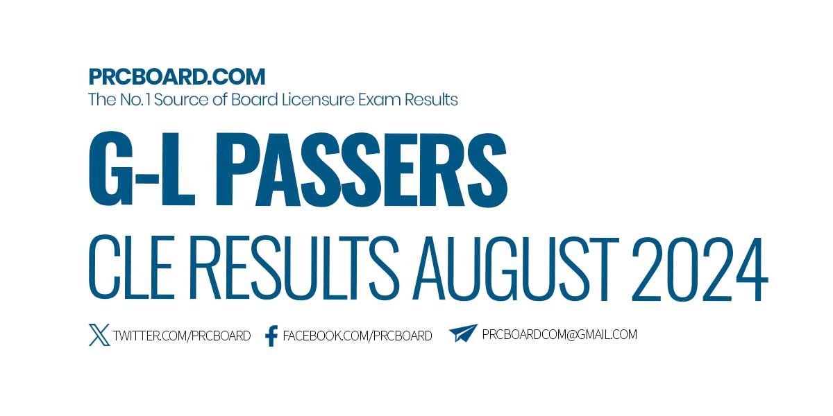 CLE Results August 2024 (G-L Passers): Criminology Licensure Exam