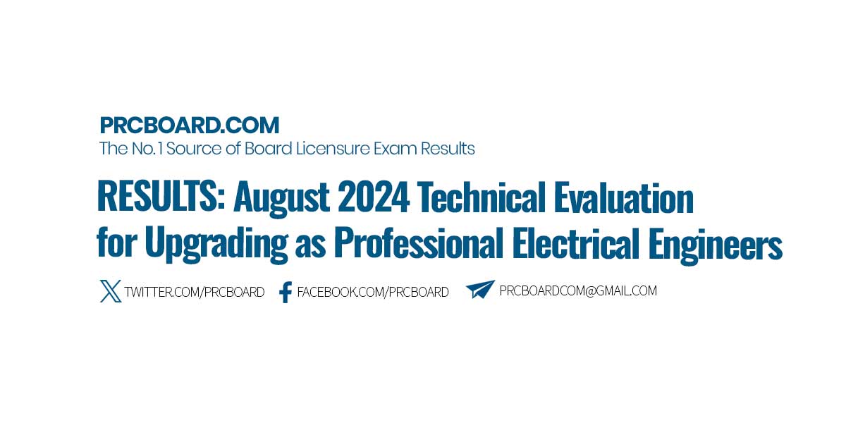 RESULTS: August 2024 Technical Evaluation for Upgrading as Professional ...