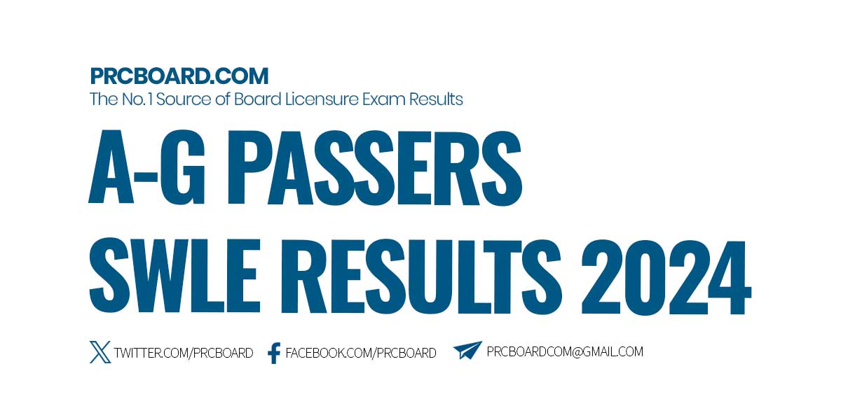 A-G Passers: SWLE Results September 2024