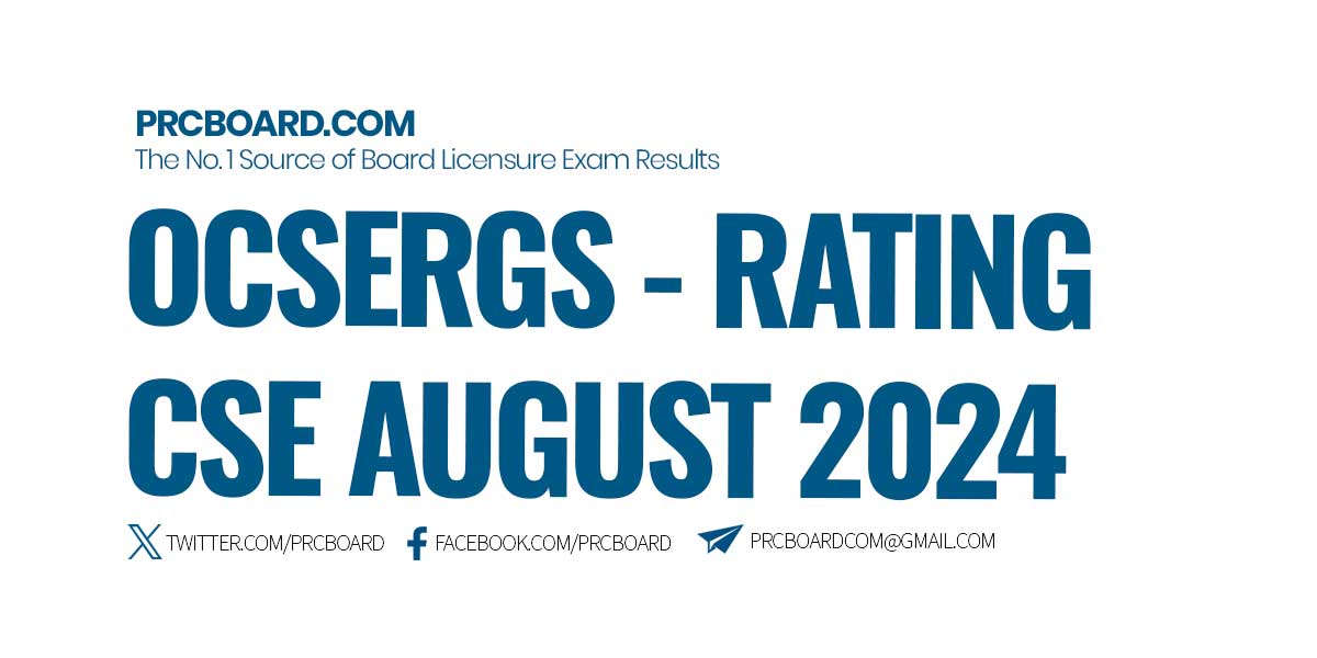 OCSERGS Verification of Rating: August 2024 Civil Service Exam CSE-PPT