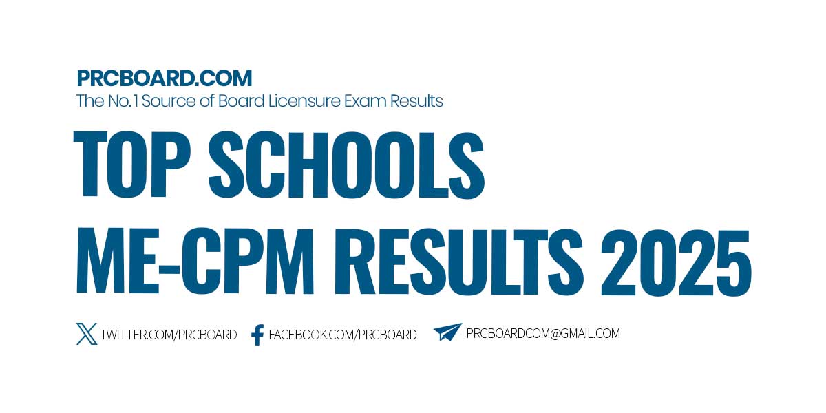 TOP SCHOOLS: February 2025 Mechanical Engineer Board Exam ME-CPM Results