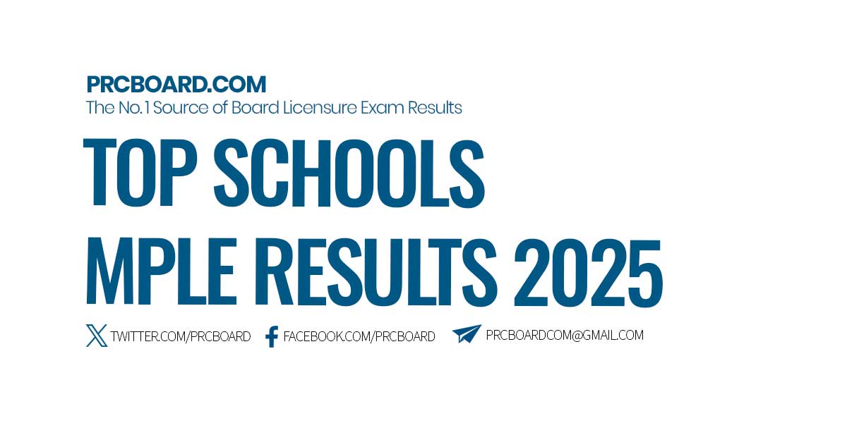 TOP SCHOOLS: February 2025 Master Plumber Board Exam MPLE Results