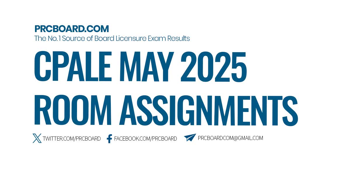 CPALE Room Assignments: May 2025 Certified Public Accountant Licensure Exam