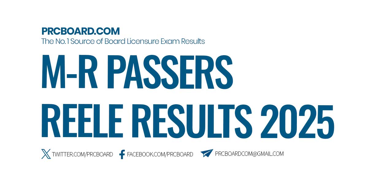 M-R List of Passers: REELE Result April 2025