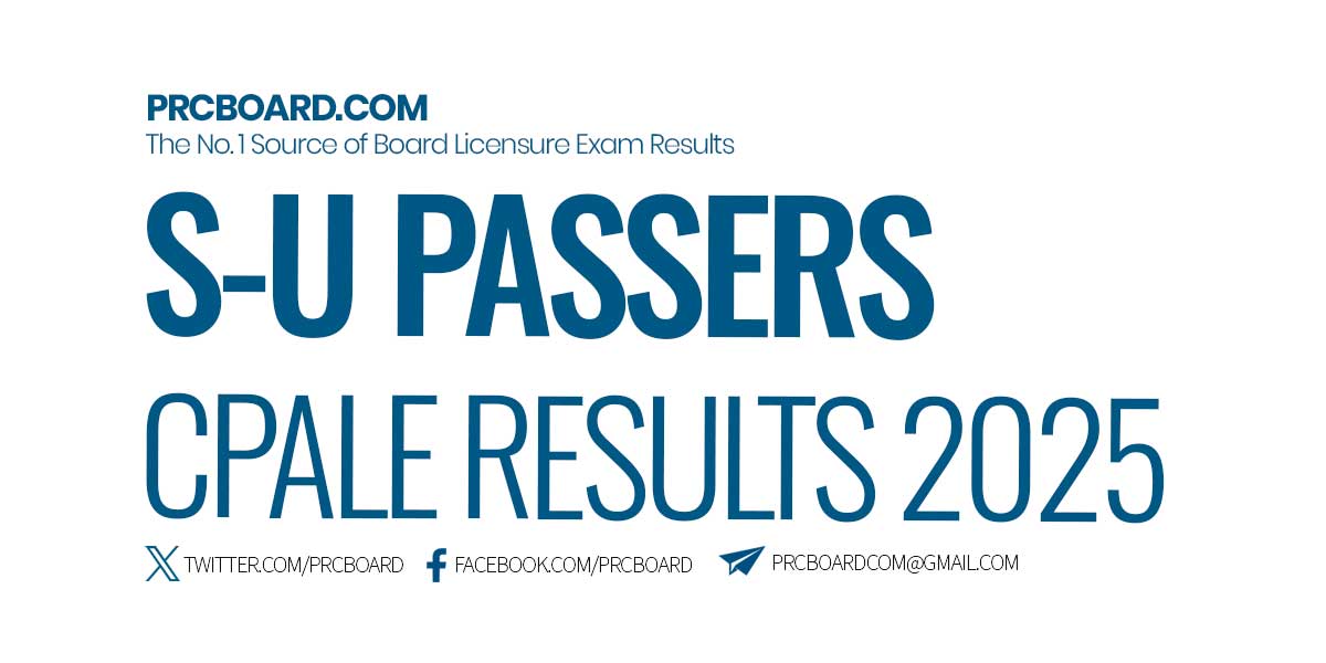 S-U Passers: CPALE Accountancy Results May 2025
