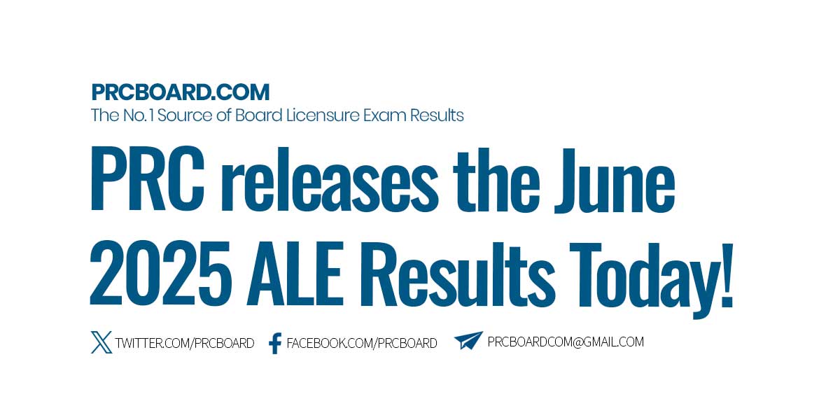 PRC releases the ALE Architect Licensure Exam June 2025 results today