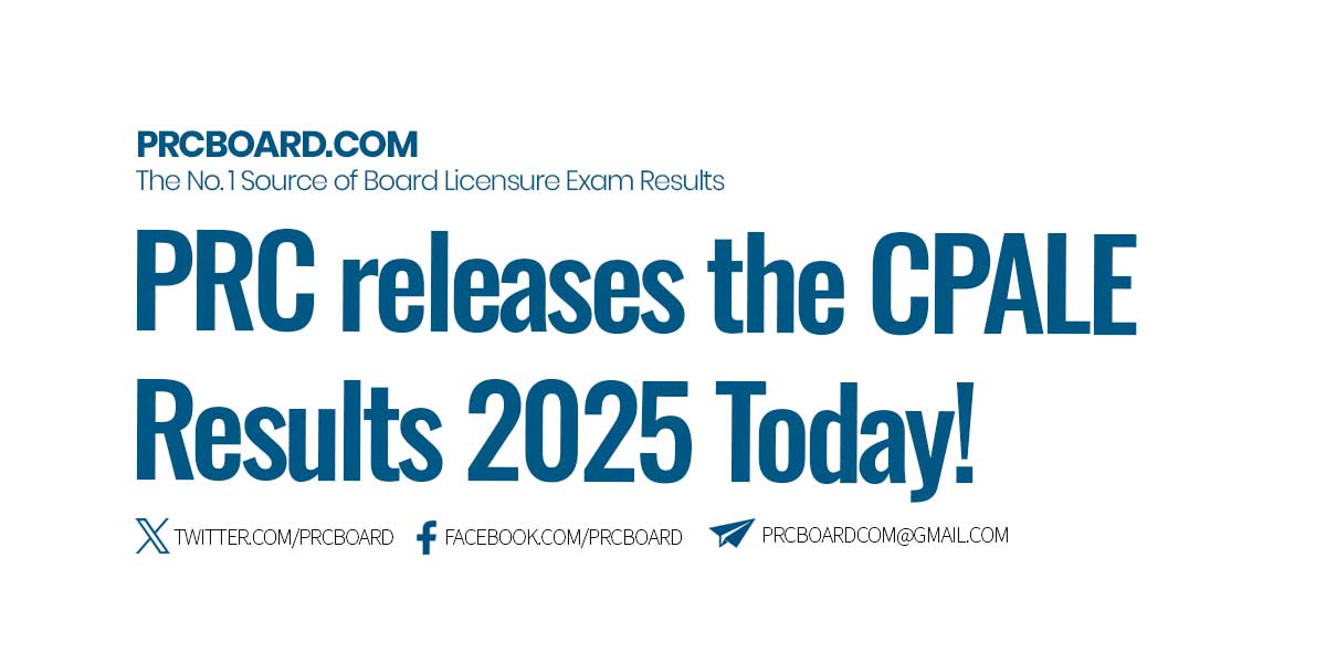 PRC releases the CPALE Accountancy May 2025 results today