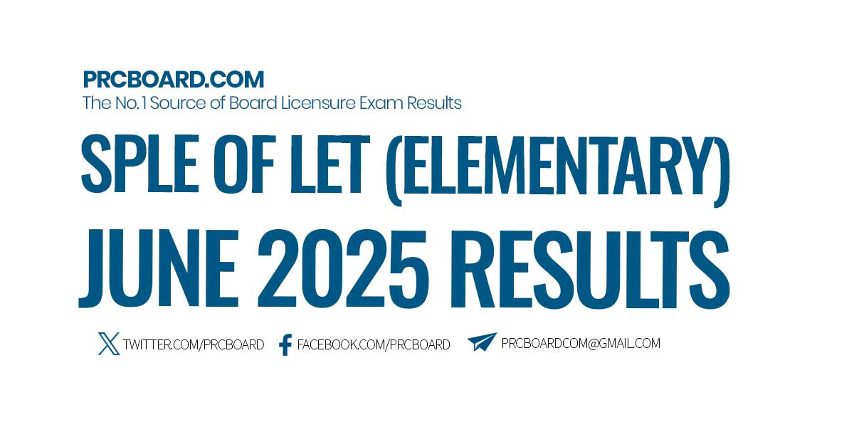 June 2025 LET Results, Special Licensure Exam List of Passers (Elementary)