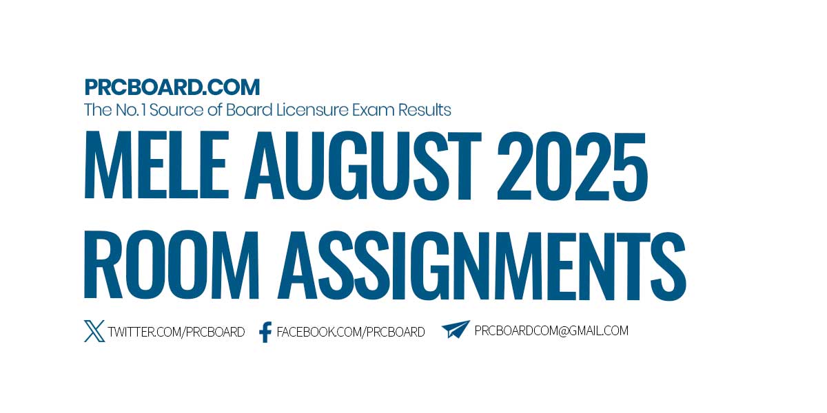 ROOM ASSIGNMENTS: August 2025 Mechanical Engineering Licensure Exam ...