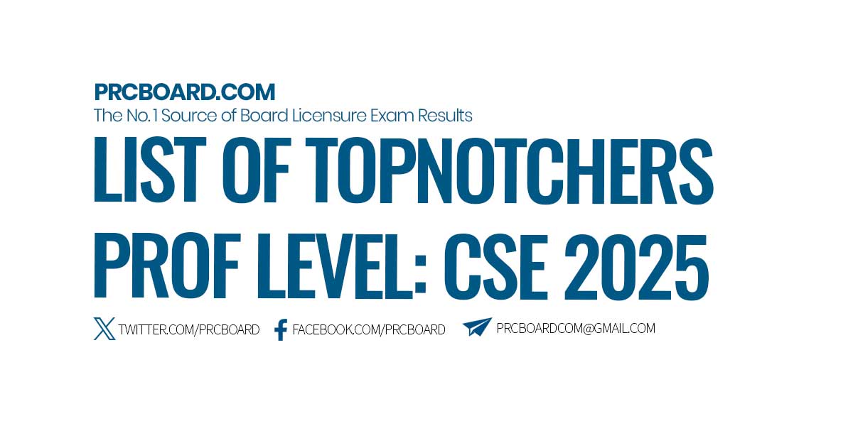 TOP 10 Professional Level: August 2025 Civil Service Exam Results