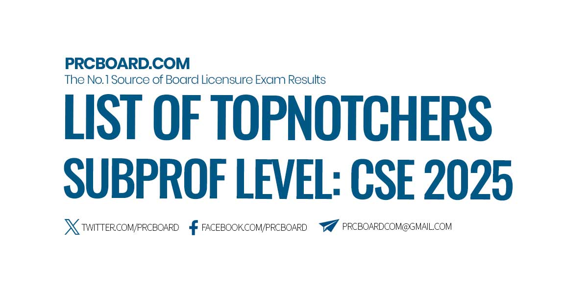 TOP 10 Subprofessional Level: August 2025 Civil Service Exam Results