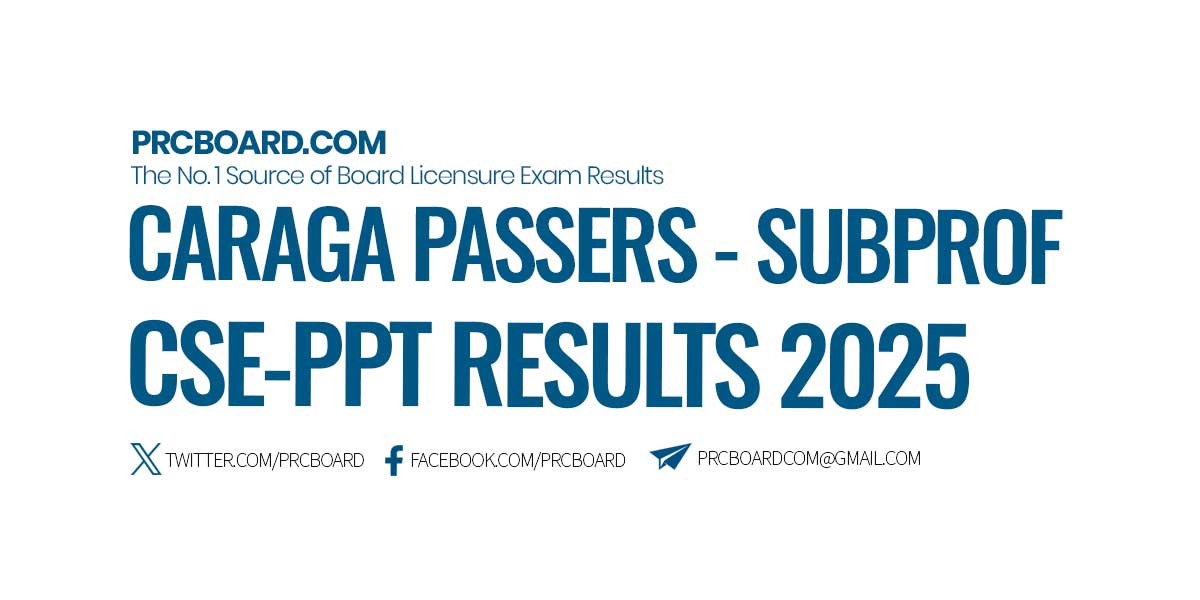 CARAGA PASSERS SUBPROFESSIONAL: August 2025 CSE-PPT Civil Service Exam ...