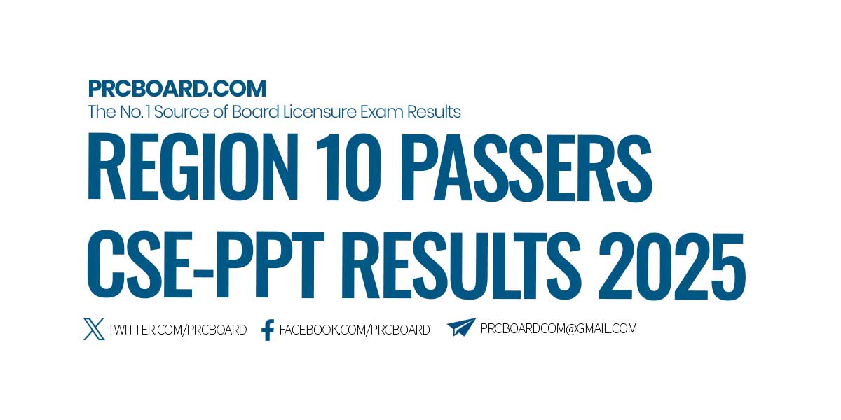 REGION 10 PASSERS PROFESSIONAL: August 2025 Civil Service Exam CSE-PPT ...