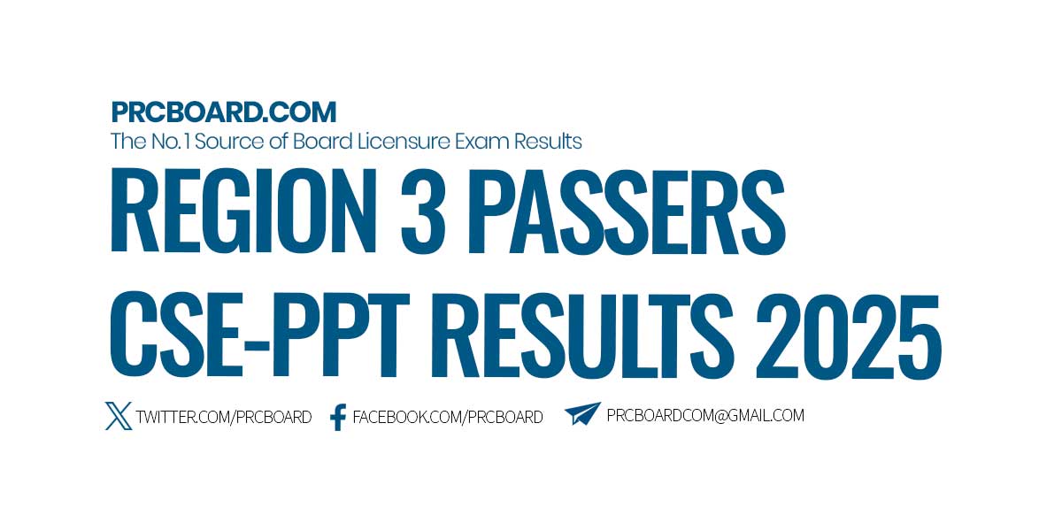 REGION 3 PASSERS PROFESSIONAL: August 2025 Civil Service Exam CSE-PPT ...