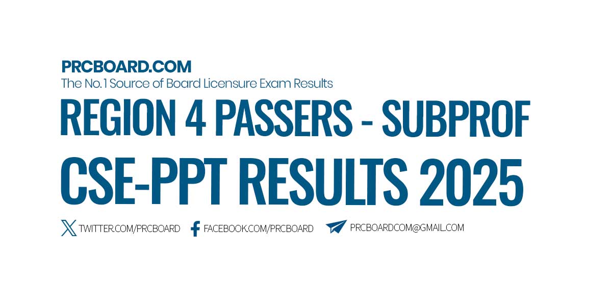 REGION 4 PASSERS SUBPROFESSIONAL: August 2025 CSE-PPT Civil Service ...